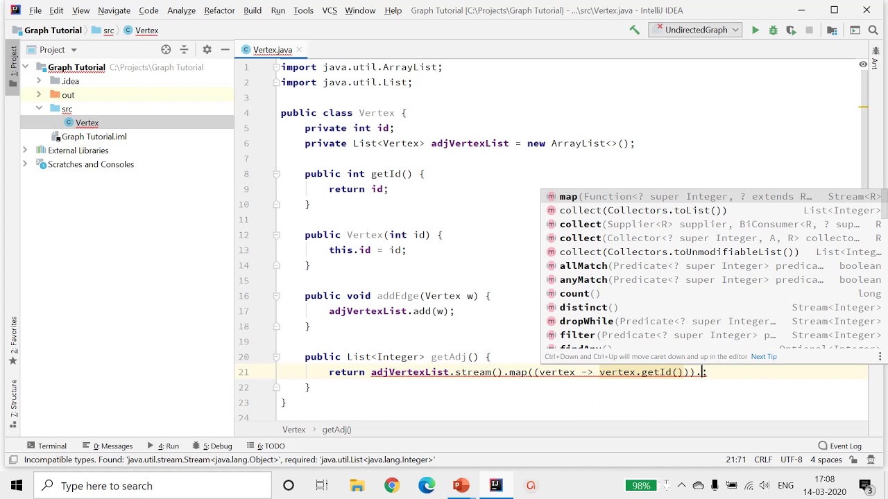 Implementing Undirected Graph in Java, (Graphs Part 1).