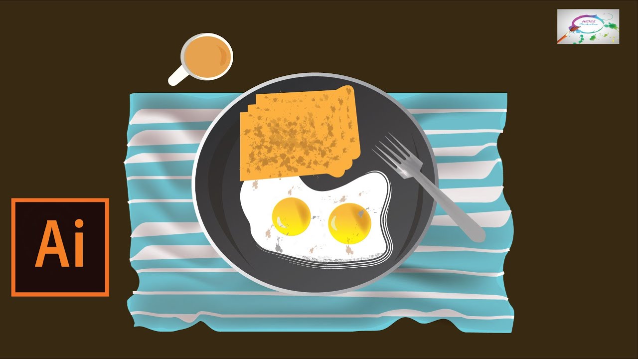 Breakfast -vector illustration tutorial- Adobe Illustrator