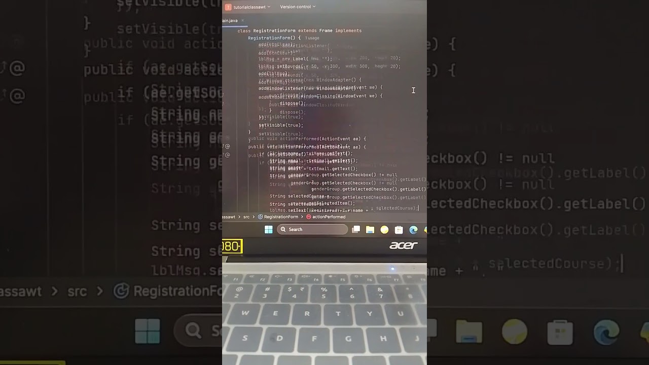 Create registration form by using java awt #AWT #codingwithankita #javalanguage #javaawt #viral