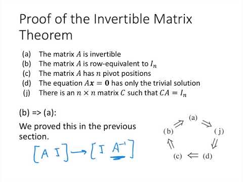 Linear Algebra - Lecture 25 - The Invertible Matrix Theorem