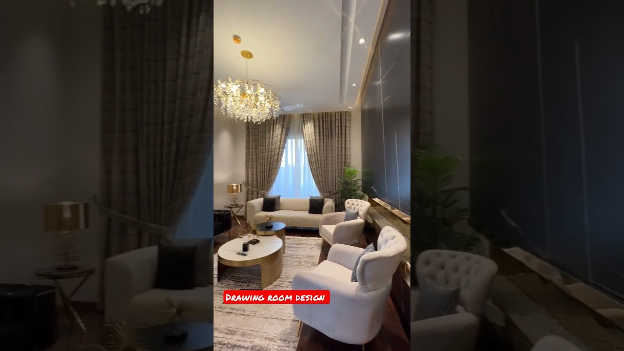 fully furnished drawing room design idea 2023