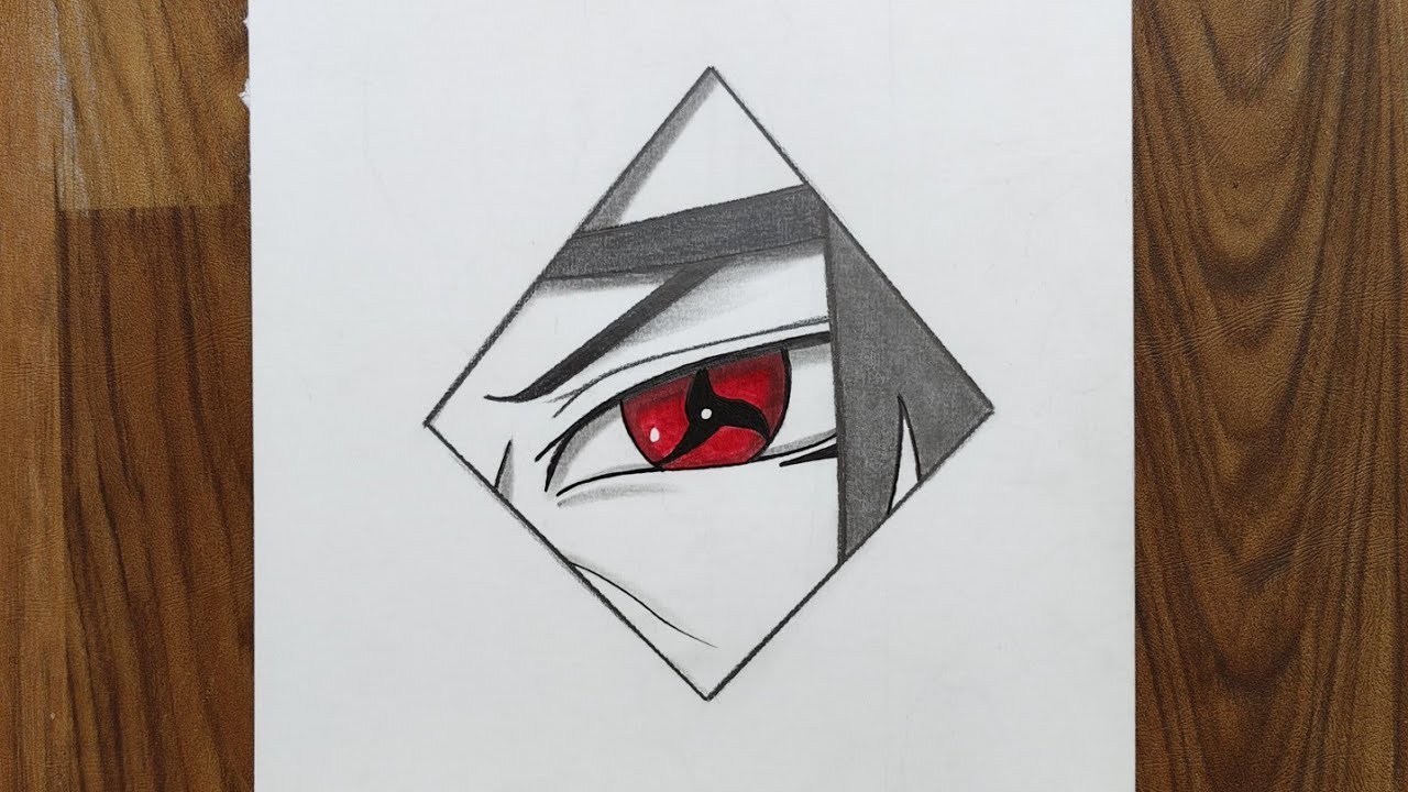 How to Draw Itachi Uchiha Mangekyou Sharingan Eye for beginners || Easy pencil drawing