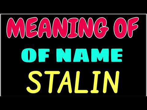 What does the name STALIN mean | STALIN meaning in english | Meaning of name STALIN