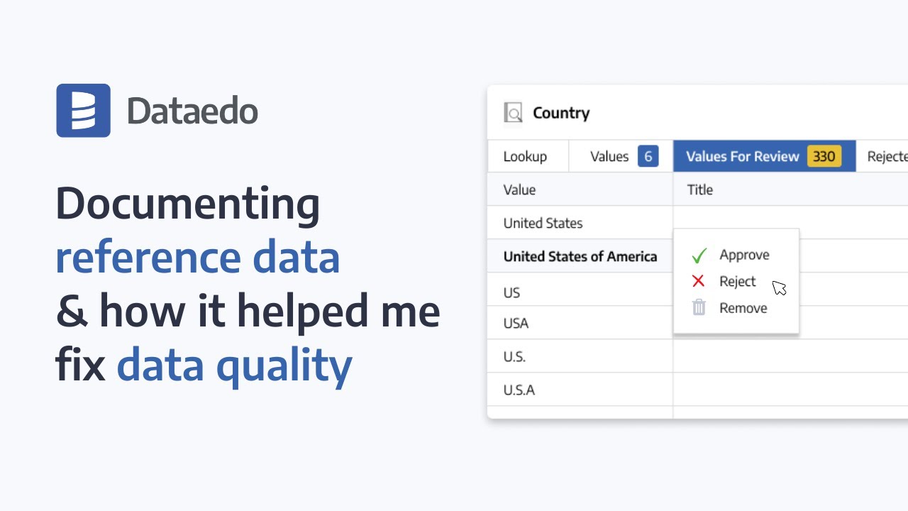 Documenting reference data (lookups, codes) and how it helped me fix data quality