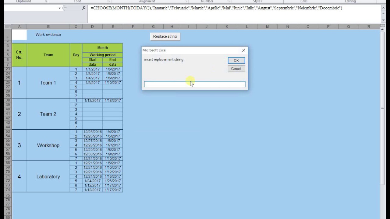 Select range and replace string