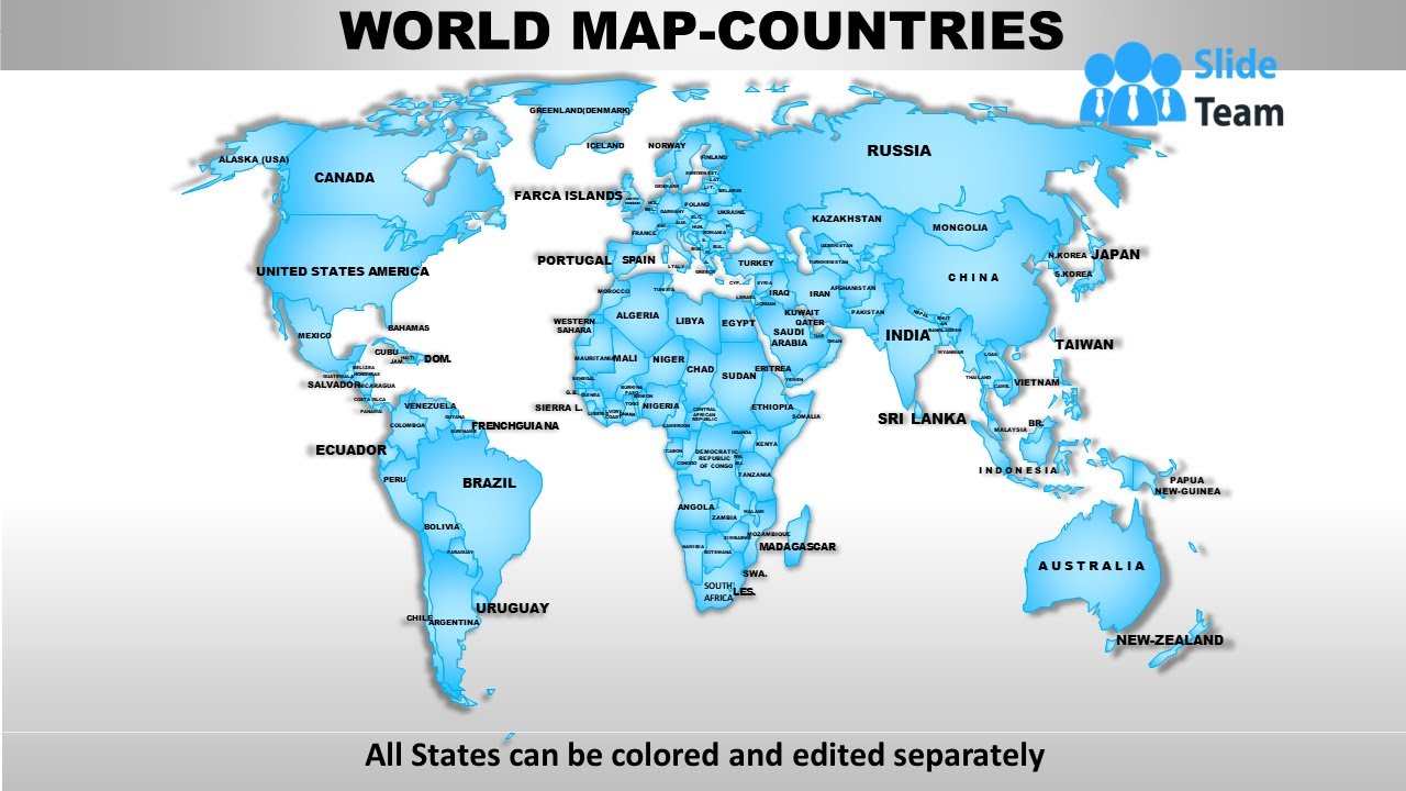 World Continents Powerpoint Maps