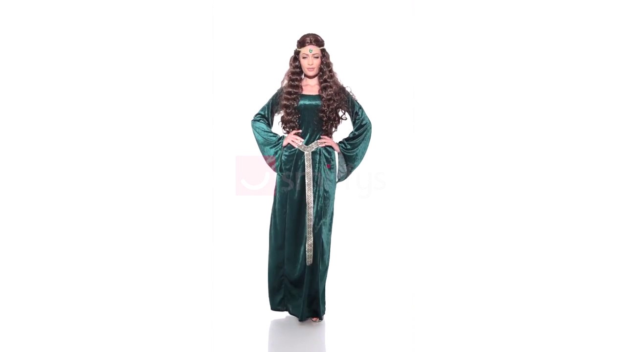 Women's Green Medieval Maid Costume by Smiffys