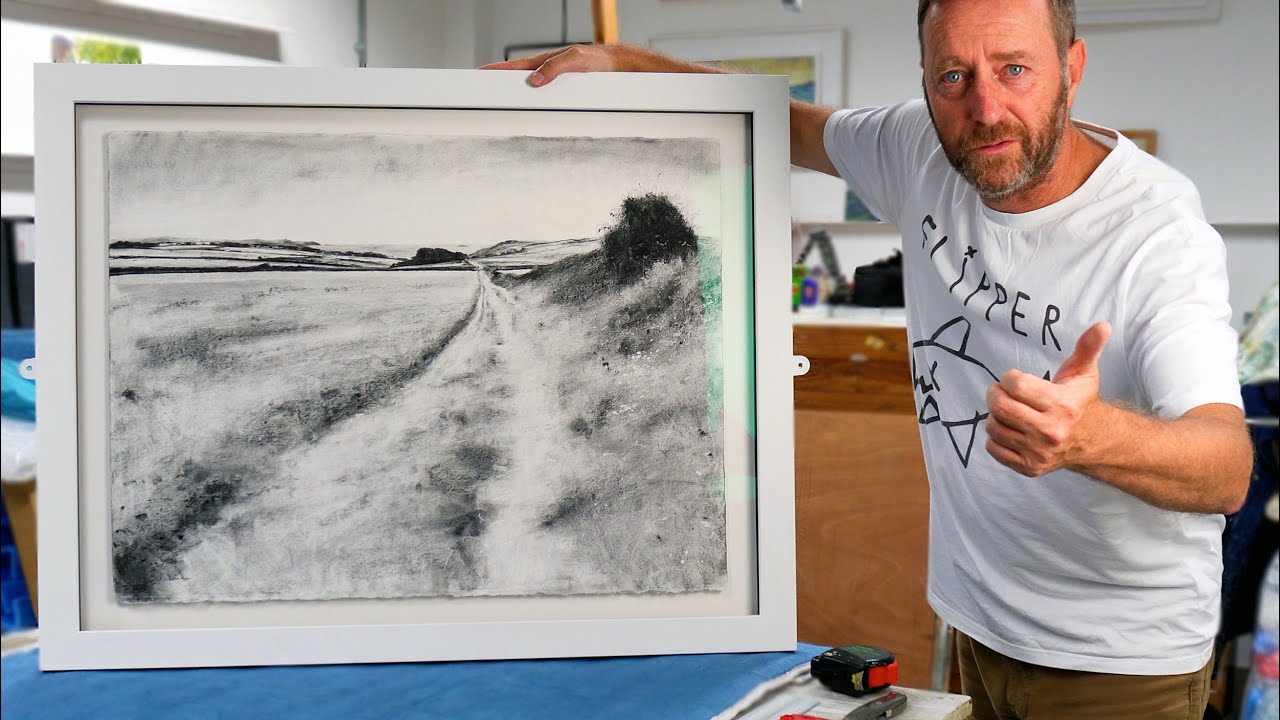 Charcoal Drawing | how I float frame my drawings