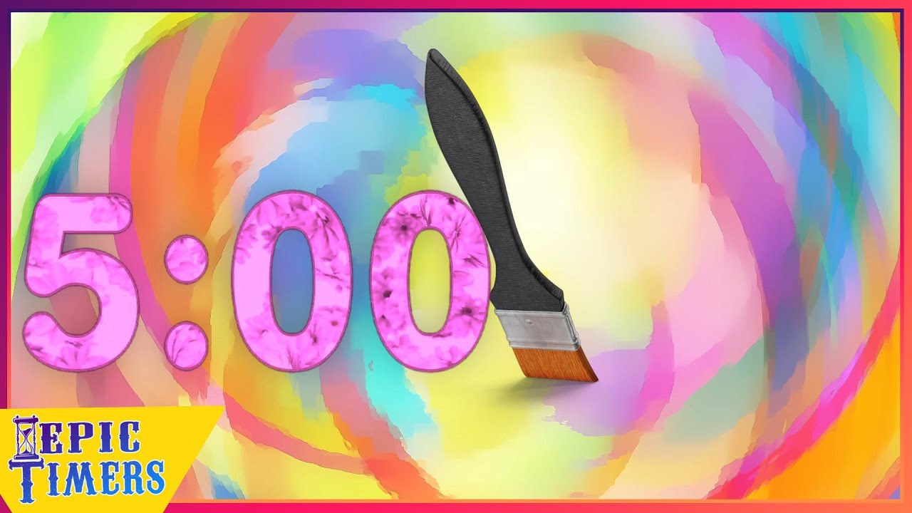 5 Minute Calm Music timer with Beautiful Watercolor Flowers!