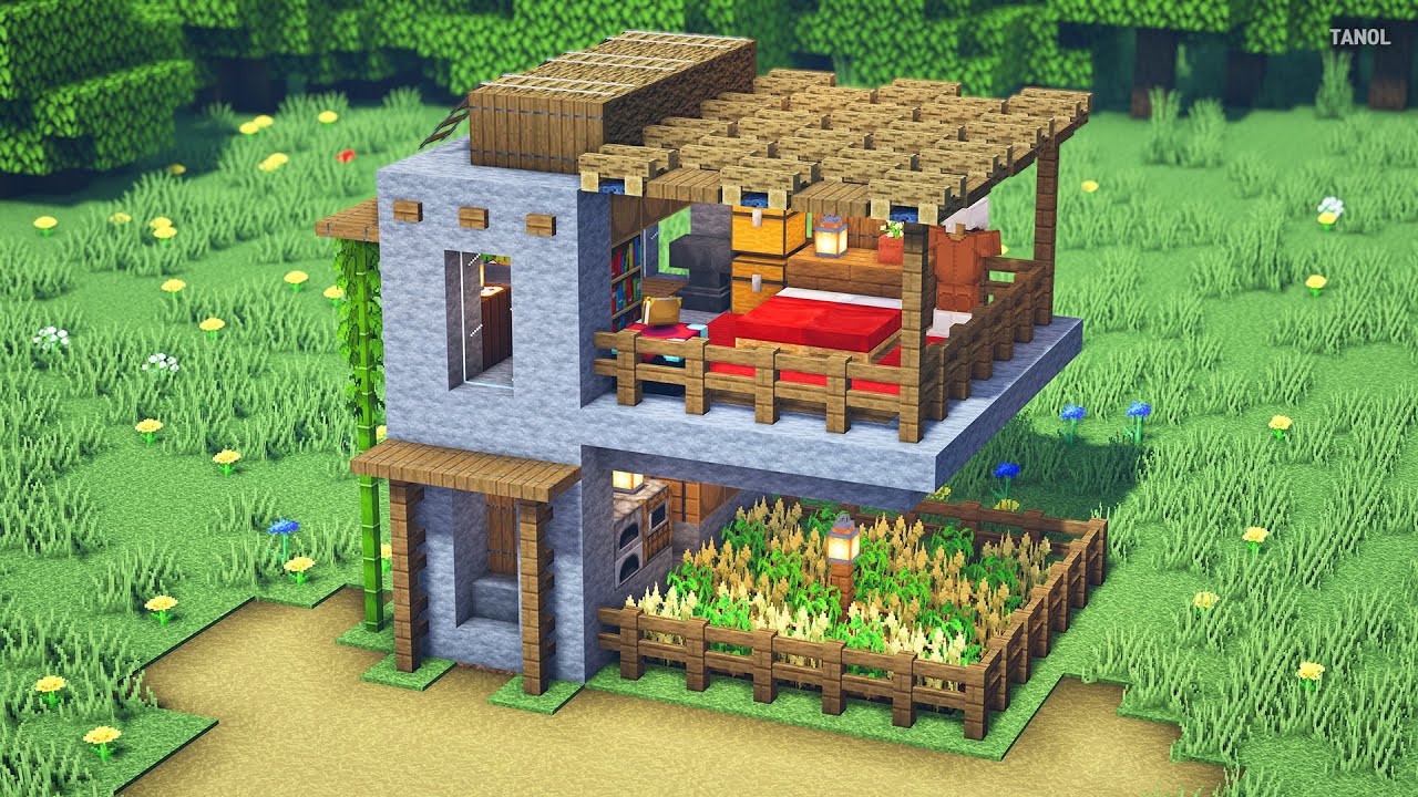 ⚒️ Minecraft | How To Build a Beginner Survival Stone House - Minecraft ...