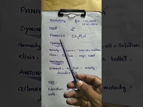 PANACEA word meaning in urdu,synonyms,antonyms.#englishvocabulary #css2024 #ppsc #fpsc #pms2024