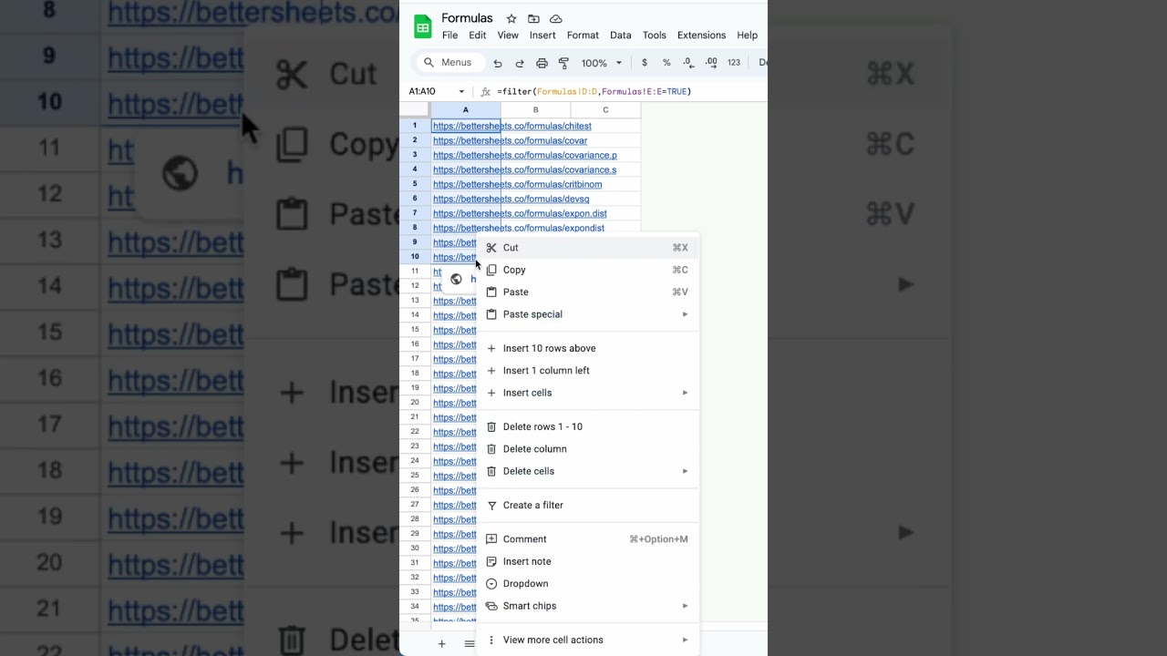 How to Open Multiple Links in a Google Sheet