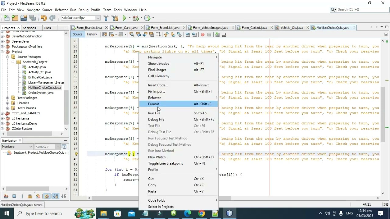 💻 Java Program: Multiple Choice Quiz | Object Oriented Prog Quiz System in Java with Source Code OOP