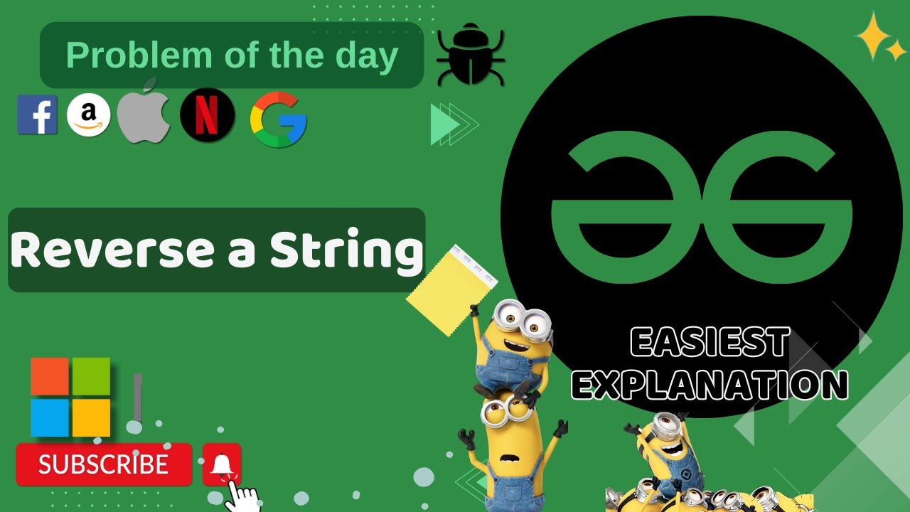 Reverse a String | POTD | GFG Problem of the Day | C++ | Java | Python