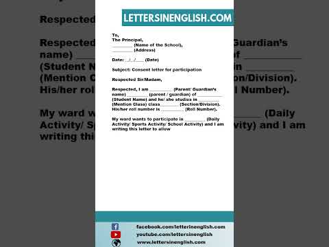 Consent Letter for Participation