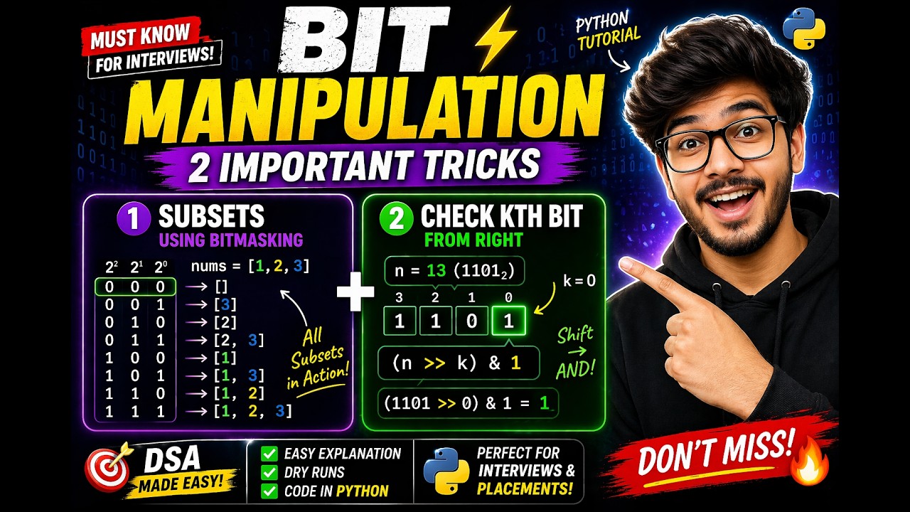 Bit Manipulation in Python | Subsets Using Bitmasking + Check Kth Bit Explained