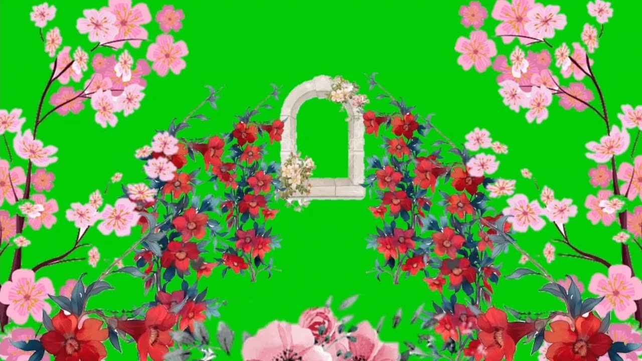 taman bunga green screen free download