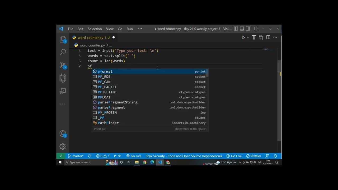 Create a Word Counter With Python | Python project word counter | Python project for beginners