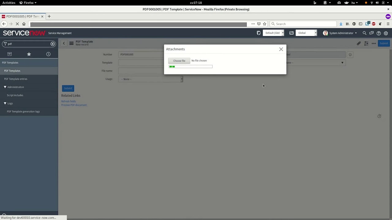 PDF Generator for ServiceNow - 1 - PDF template creation