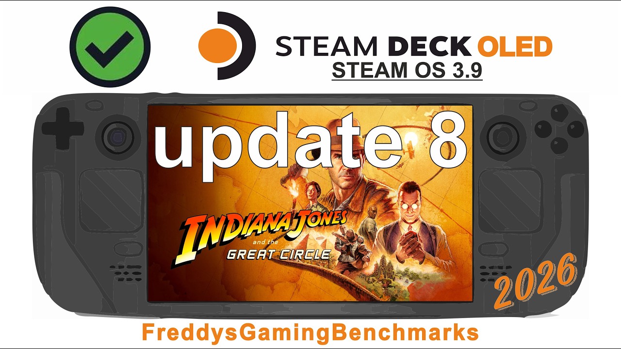 Indiana Jones and the Great Circle (update 8) on Steam Deck OLED with Steam OS 3.9