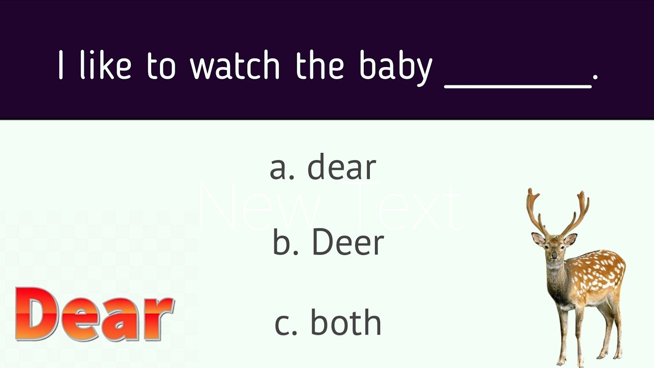 Dear Or Deer Grammar Quiz | Difference Between Deer Or Dear Quiz | #LadlaQuizPoint