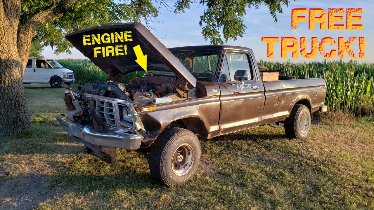 BURNT Truck Revival?? 1979 F150 First Start Since ENGINE FIRE!
