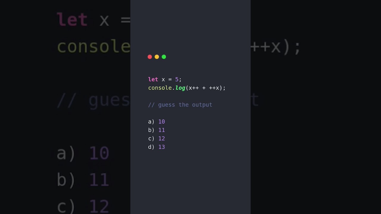 Javascript guess the output? #JavaScript#CodingChallenge#WebDev #ProgrammingQuiz #CodeLogic  #coding
