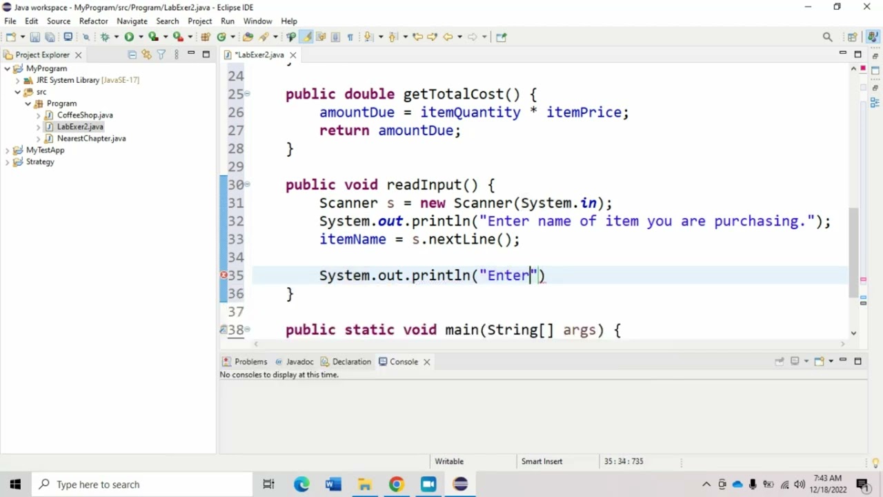 Laboratory Exercise Classes and Methods Computer Programming 2 Answer