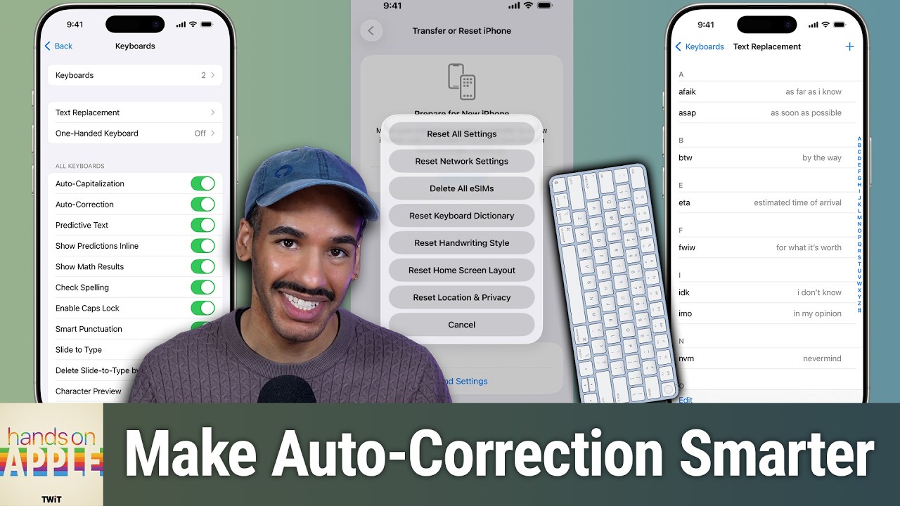 Wrangling Auto-Correct - Keyboard Dictionary, Text Replacement, & More