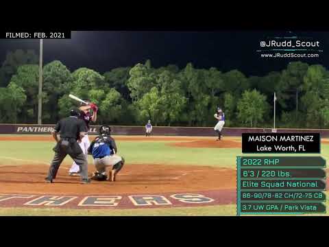 Maison Martinez (2022 RHP) *PRESEASON GAME* / Elite Squad Baseball / Lake Worth, FL / Park Vista HS