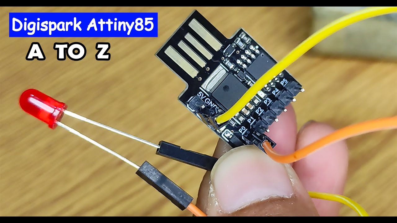 Digispark Attiny85 Usb Development Board Programming And Led Blinking With Jumper Wire