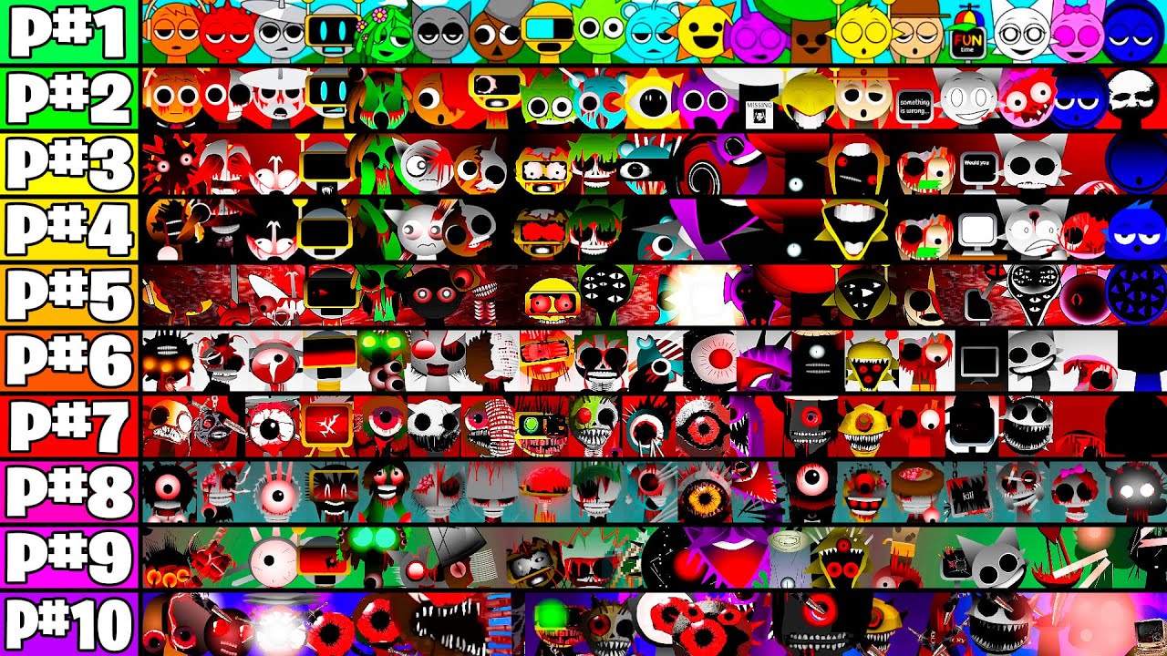 True Sprunki All Phases 1-10 In One - All Characters Together in Incredibox Sprunki