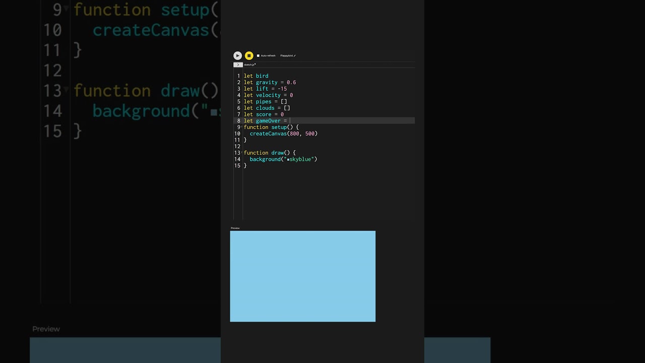 Coding Tutorial: Flappy Bird (Part 1) #p5js #javascript #codingtutorial
