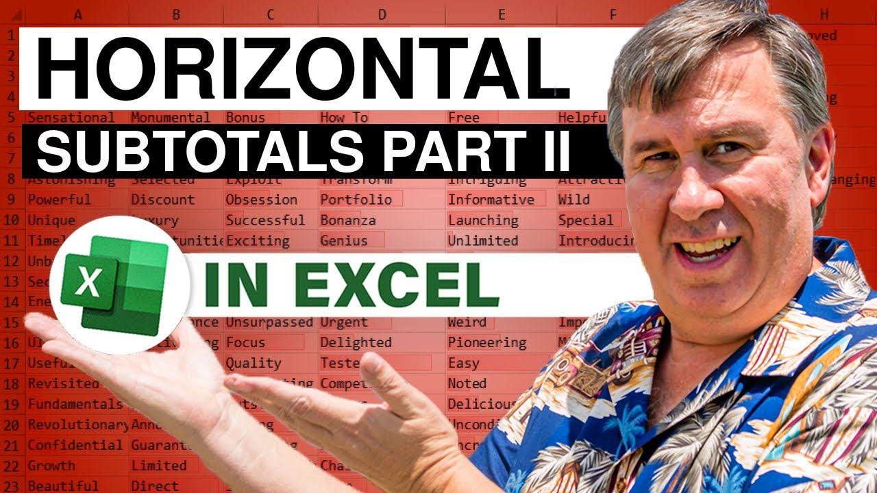 Mrexcels Learn Excel 1001 Horizontal Subtotals 2 Mrexcel Message Board