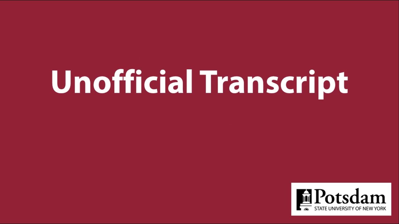Unofficial transcripts - Registrar
