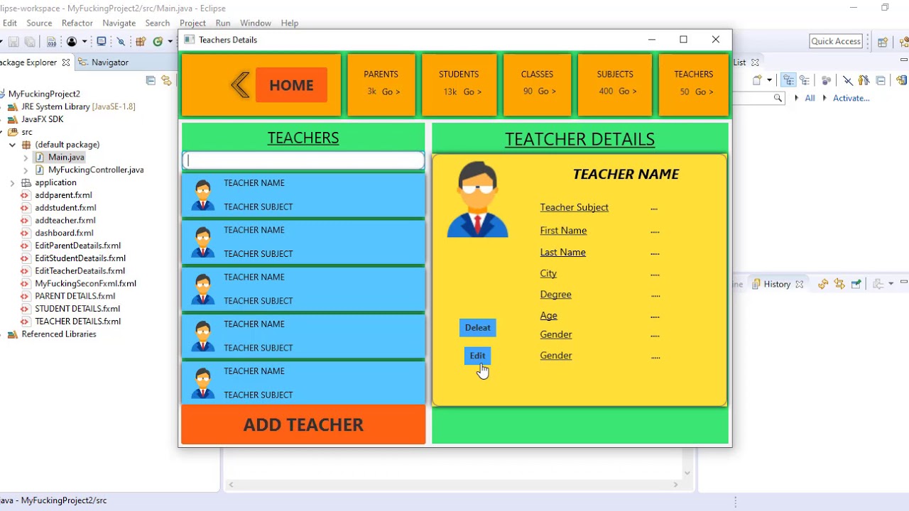 School Management System With Java In Eclipse