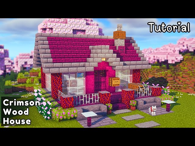 Crimson wood Survival House 🌸[5] +Tutorial Minecraft Map