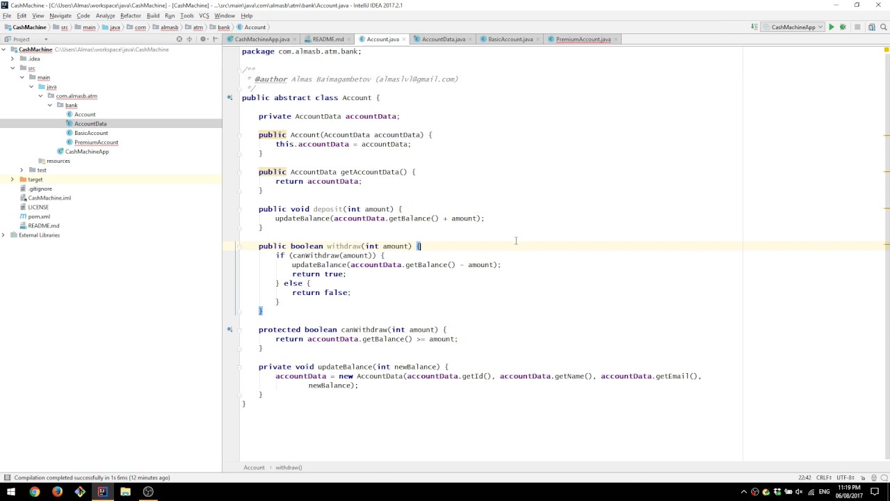 JavaFX Software: Cash Machine / Bank System (MVC)