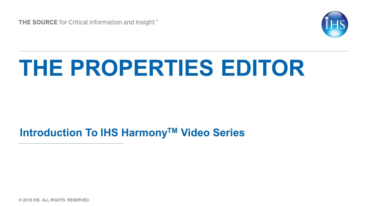 The Properties Editor