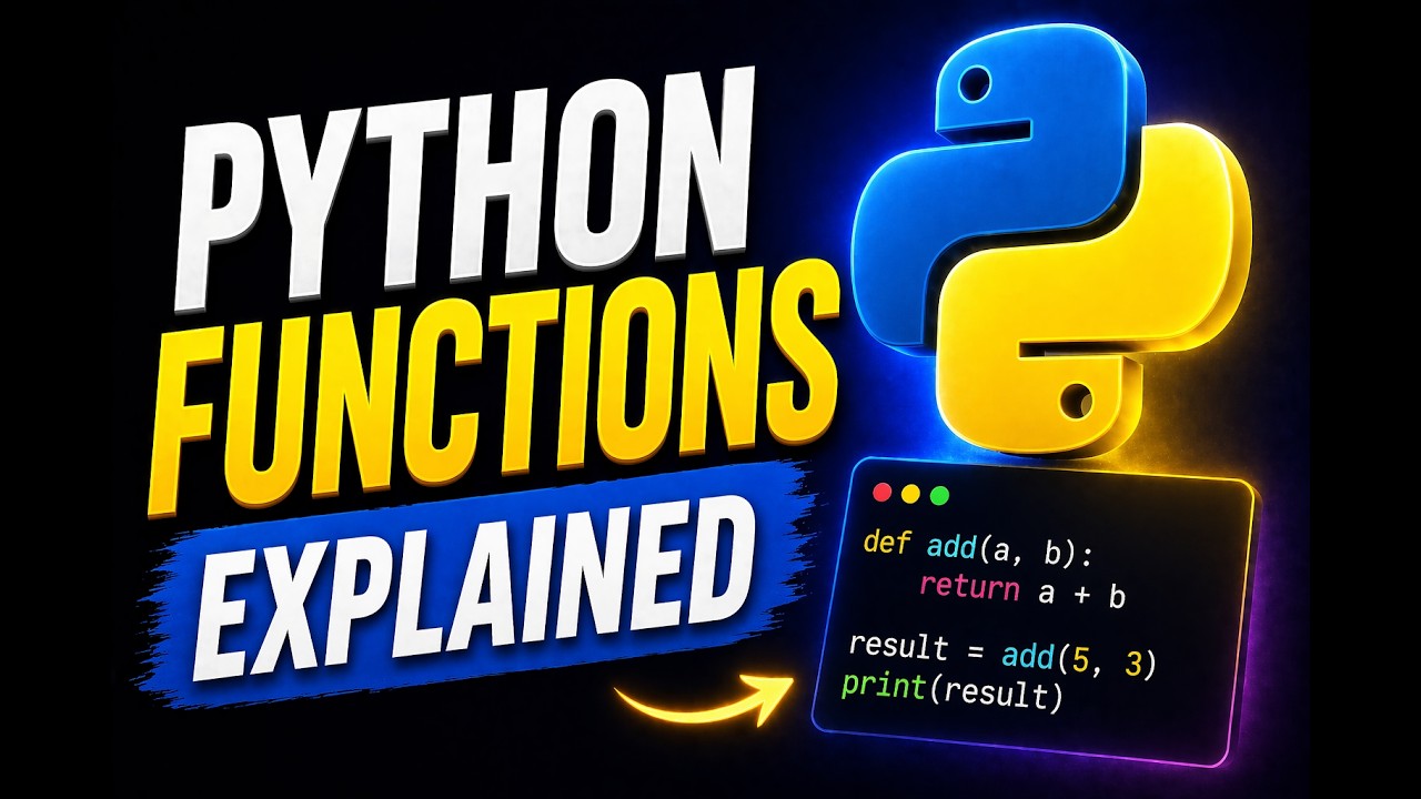 Python Functions Explained for Beginners | def, Parameters, Return Values & More