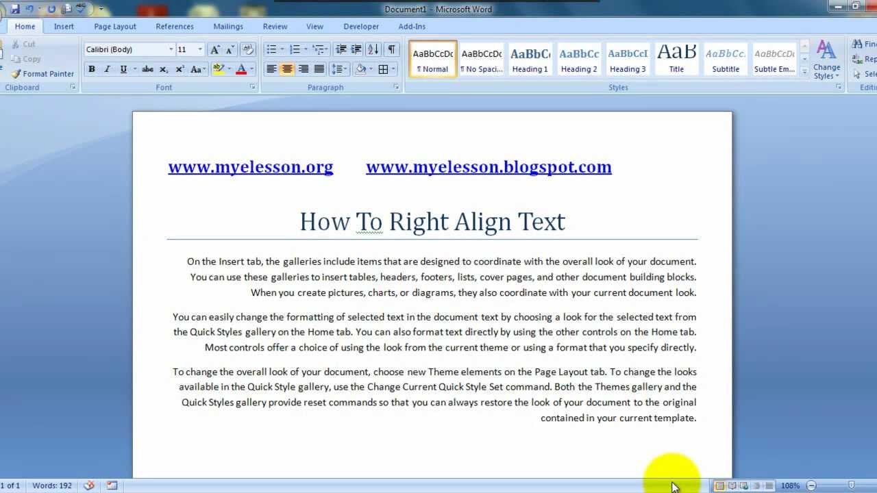 Learn MS Word Hindi - Format Text with Right Align - Learn Excel Course, MS Word Course & MS ...