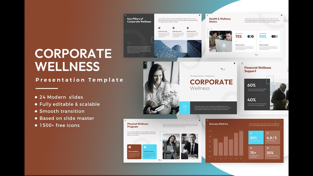 Corporate Wellness Presentation Template | Health & Employee Engagement Slides