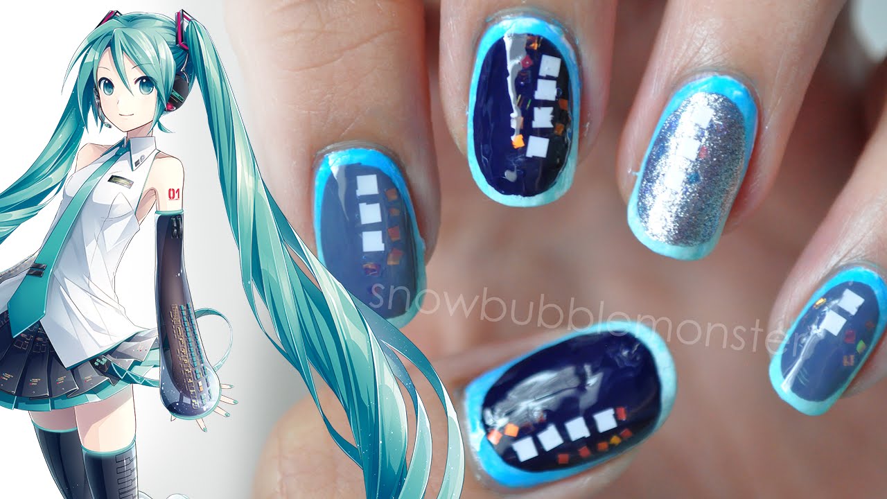 VOCALOID • Hatsune Miku Inspired Nails | snowbubblemonster