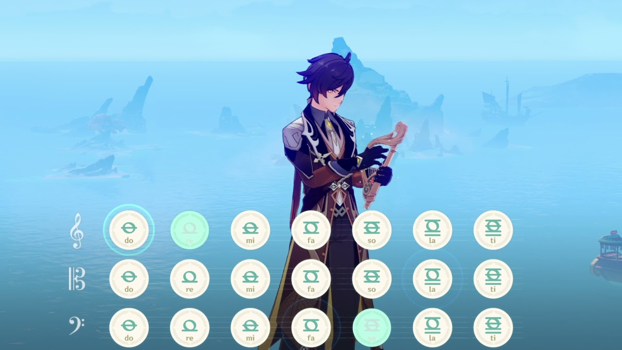 Sheet music and songs in Genshin Impact on the Lyre of the Winds [for ...