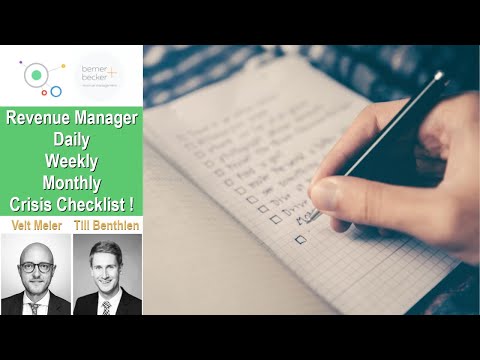 Revenue Manager Crisis Checklist: Daily, Weekly and Monthly Tasks