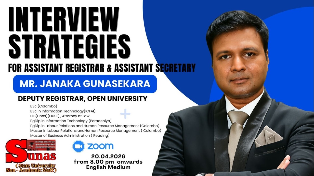 Interview Strategies - Mr. Janaka Gunasekara - DR/OUSL - 20.04.2025