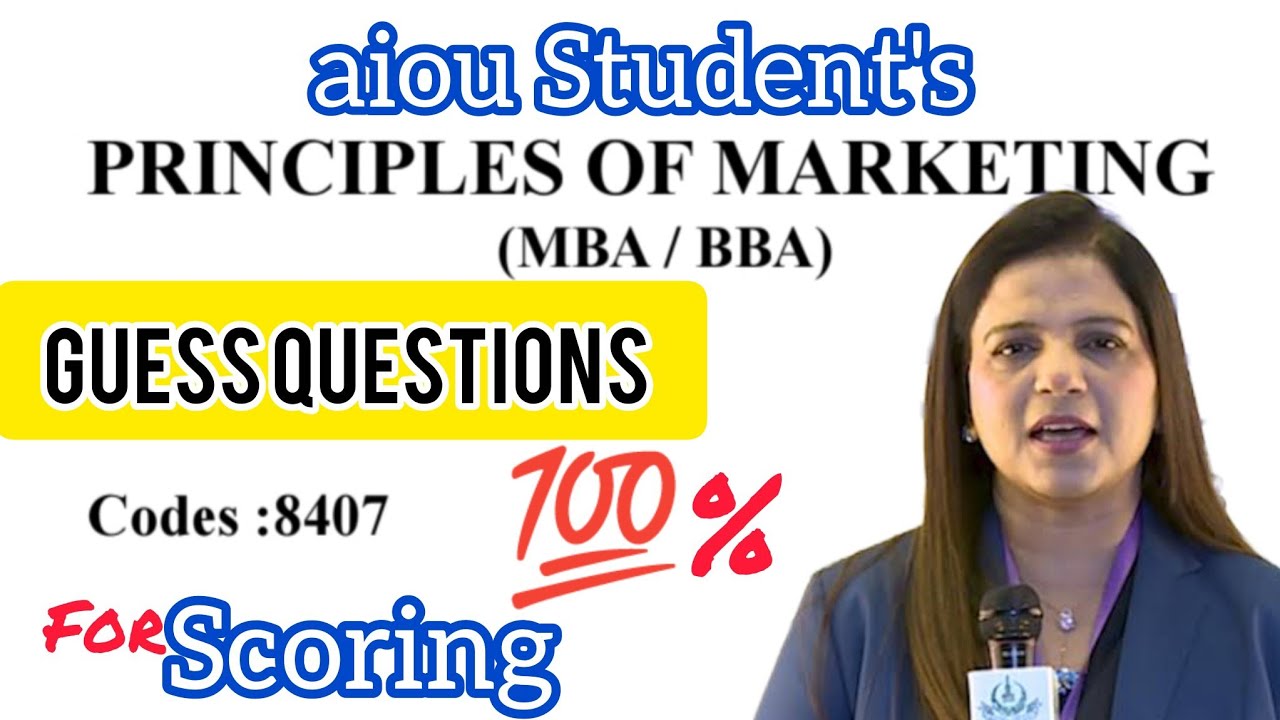 Guess Questions in Principles of Marketing CC 8407 for aiou Students #aiou #8407 #Guessquestions #yt