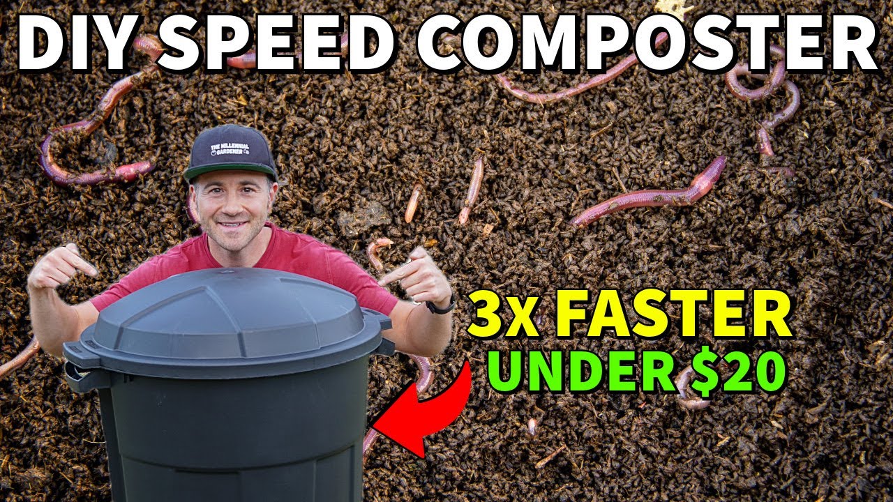 How To Make Unlimited Compost FAST In A $20 Trash Can: EASY DIY Guide