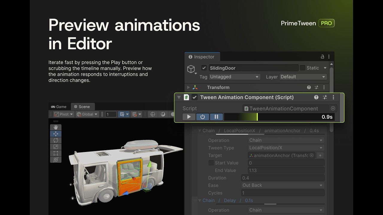 PrimeTween PRO · Code-Free Animations