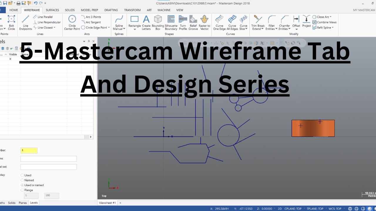 5-Mastercam Wireframe And Design Series#Line# Circle#Rectangle# Ellips#Spline#Curve#@ASIMCADCAM